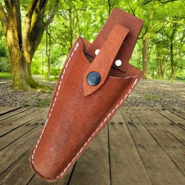 Leather Scissors` Bag With Buckle - Garden Wizard Shop