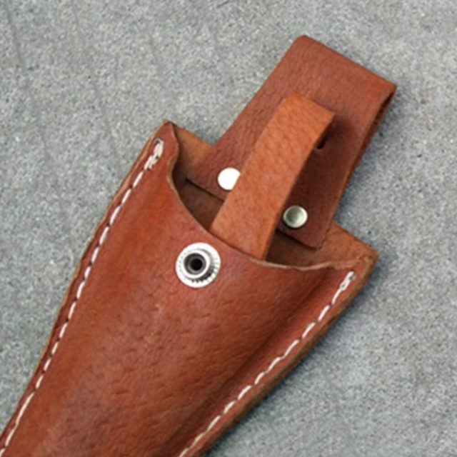 Leather Scissors` Bag With Buckle - Garden Wizard Shop